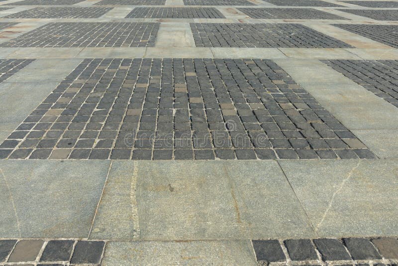 The Road of Square Stones. Background of Gray Old Stone Stock Photo ...