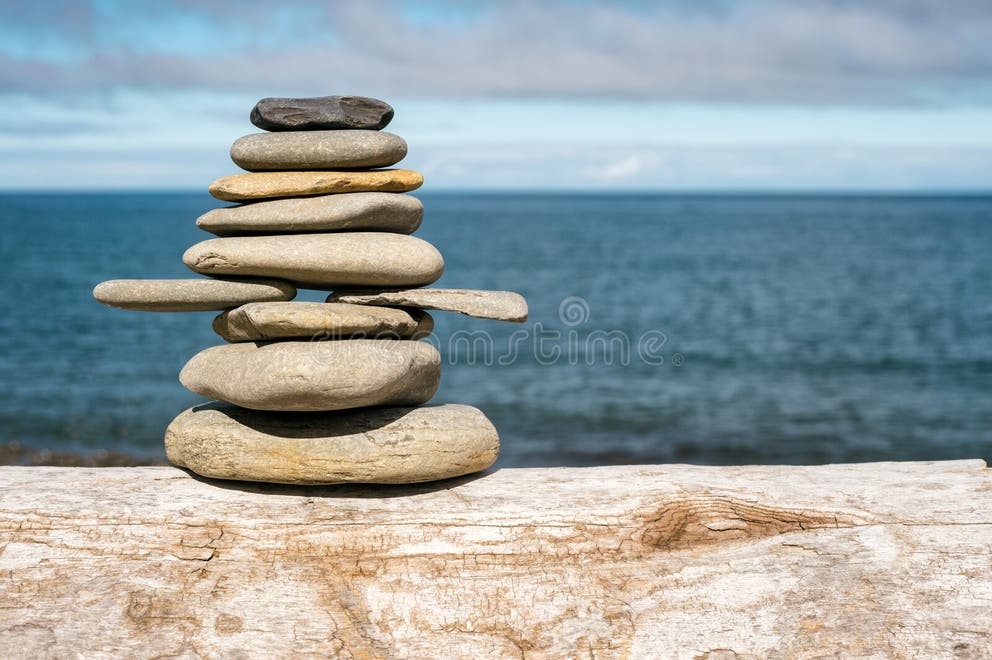 Stone stack on beach stock image. Image of sculptures - 78525077