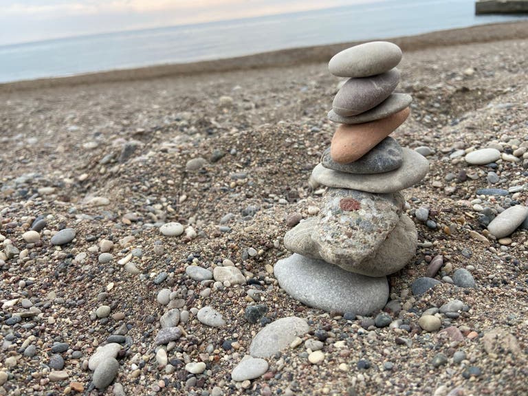 Stone Stack at Beach in Greece Stock Image - Image of stone, pebble ...