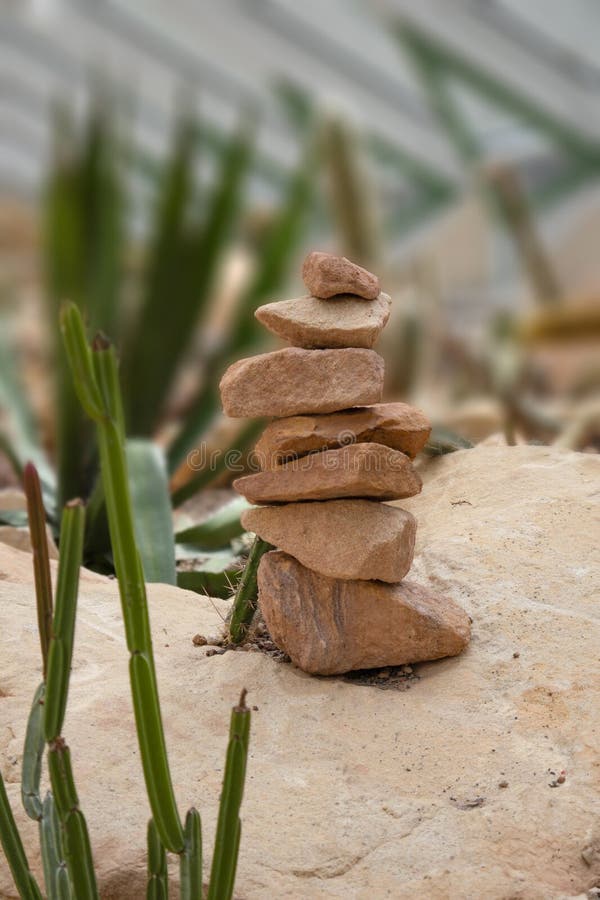 Stone stack in a garden stock image. Image of landscape - 323022879