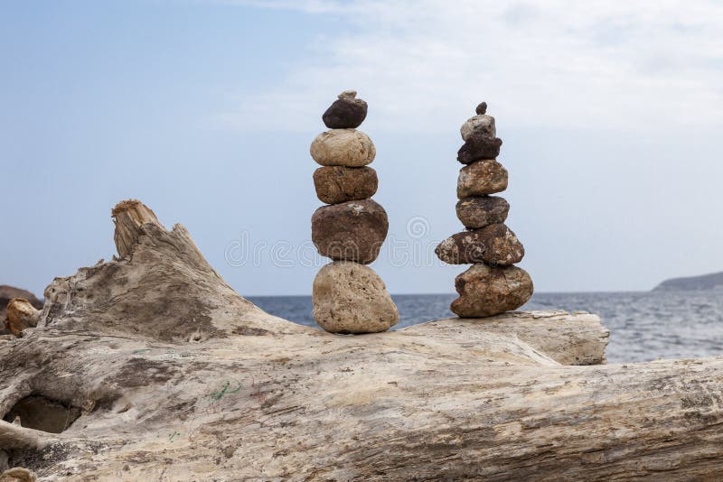 Stone Stack by the Sea, Elba, Toscana, Italy Stock Photo - Image of ...