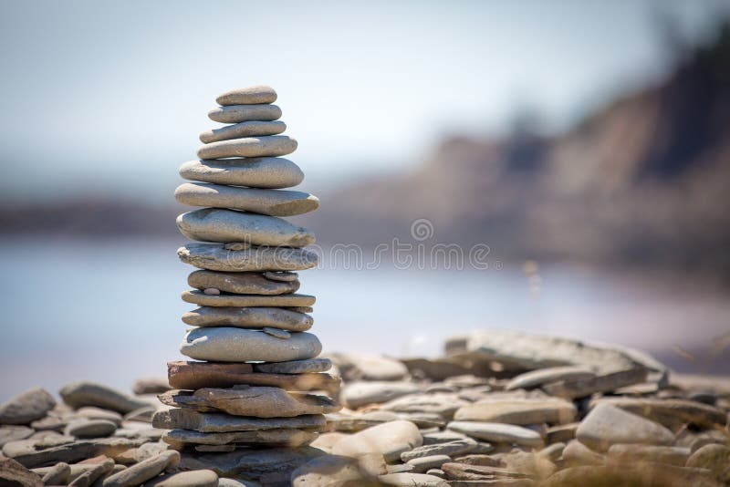 Stone Stack stock photo. Image of shore, symbol, health - 100091062