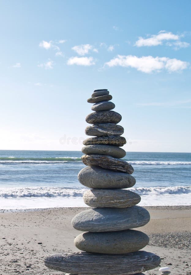 Stone Stack West Coast Beach Stock Photo - Image of island, coastal ...