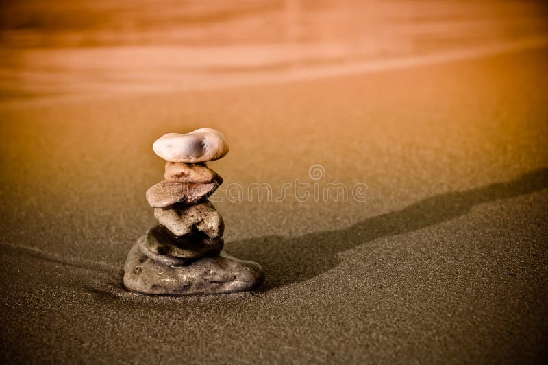 Stone Stack. Zen Symbol of Luck and Calming Stock Image - Image of ...