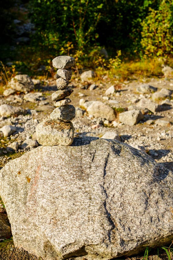 Stone Stacking with Rocks in Nature Stock Image - Image of balance ...