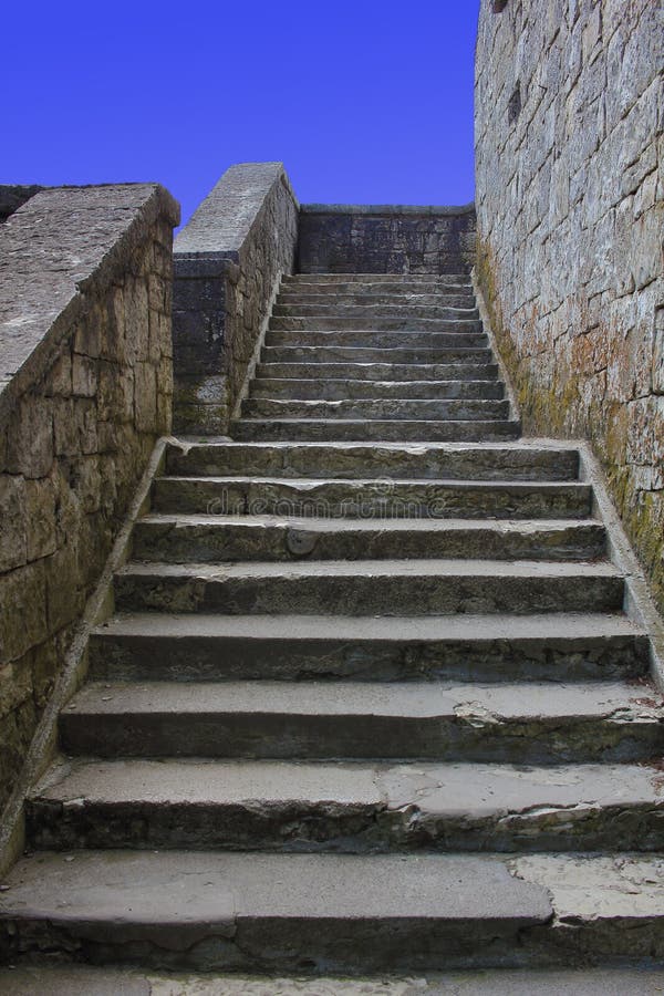 Stone Stair in the Ancient Castle Vertical Stock Photo - Image of ...