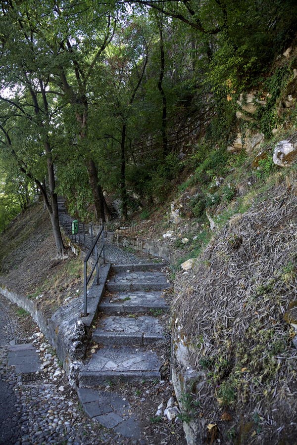 Stone Staircase by the Edge of a Slope Stock Photo - Image of ...