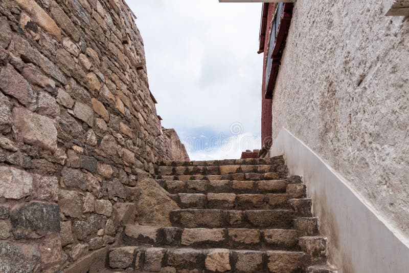 A Stone Staircase and Sky in Low Angle Shot Stock Photo - Image of view ...