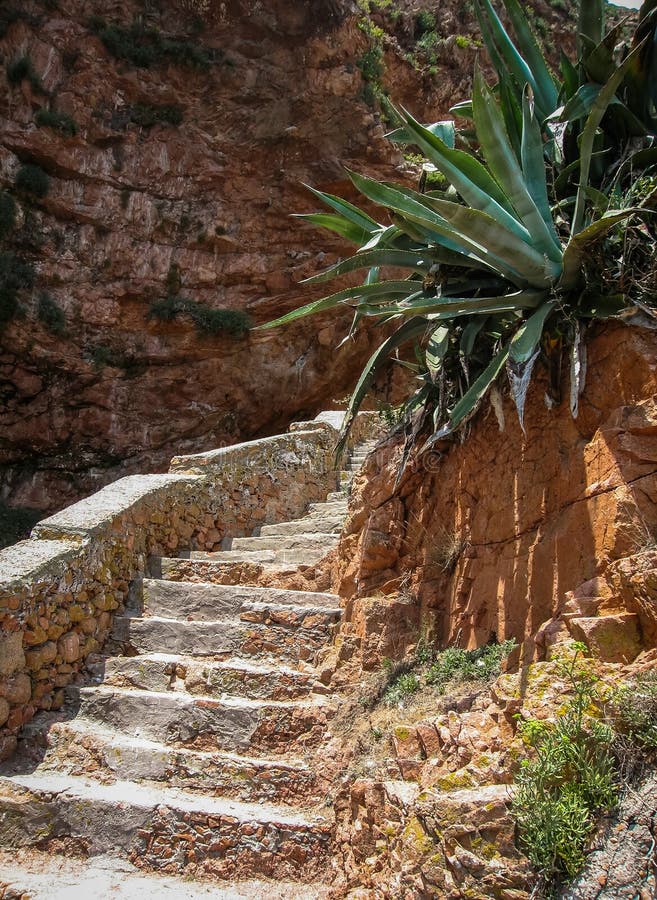 Stone Stairs in the Island Berlenga, Portugal Stock Image - Image of ...