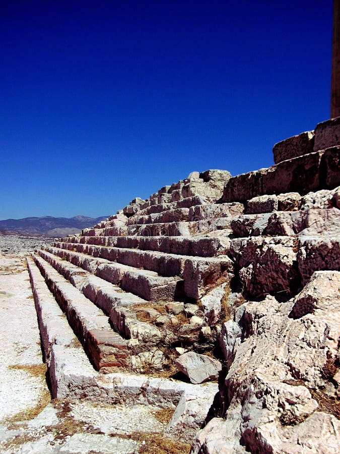 Stone Stairs Leading To Partenon Stock Photo - Image of stairs, ruins ...