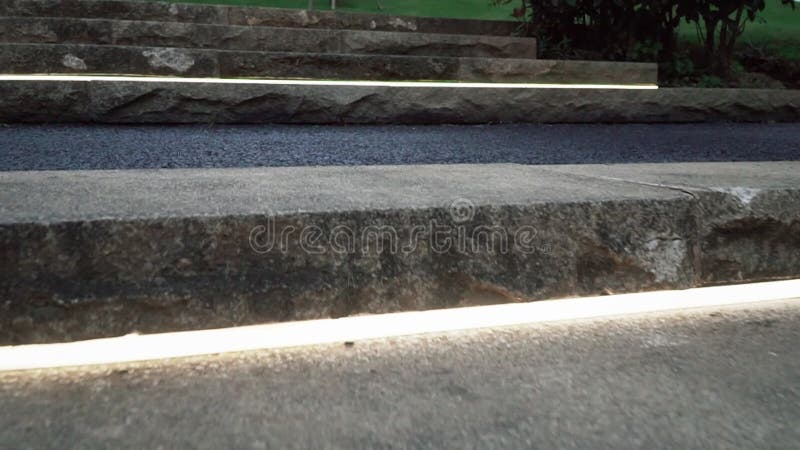 Stone Stairs with Lighting in the Park Stock Video - Video of stone ...