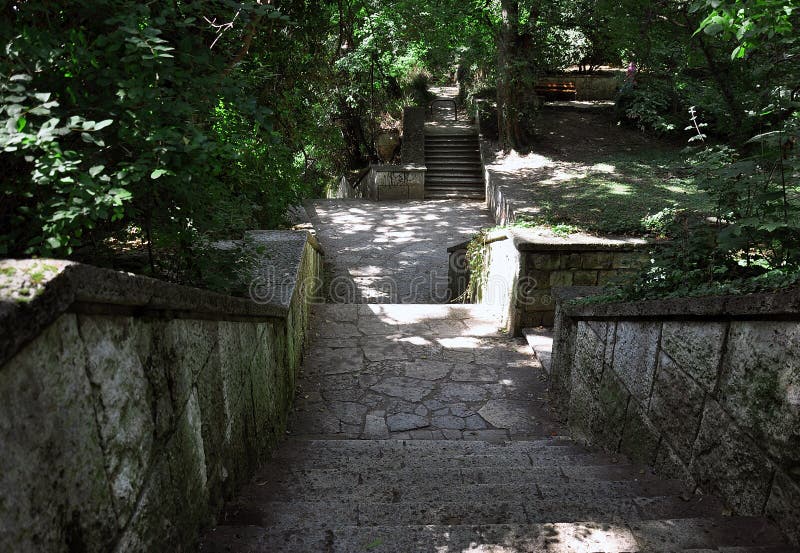 Stone stairs in the park stock photo. Image of stairs - 65790230