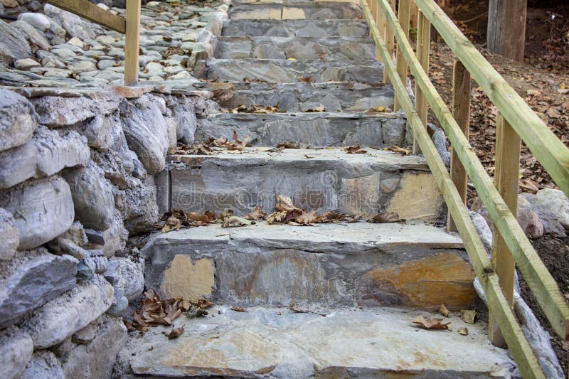 Stone Stairs in the Park, Close-up of Stone Steps. Stock Image - Image ...
