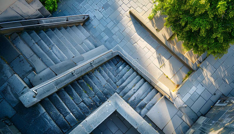 Stone Stairs Under CCTV Camera Surveillance, Above View Stock Image ...