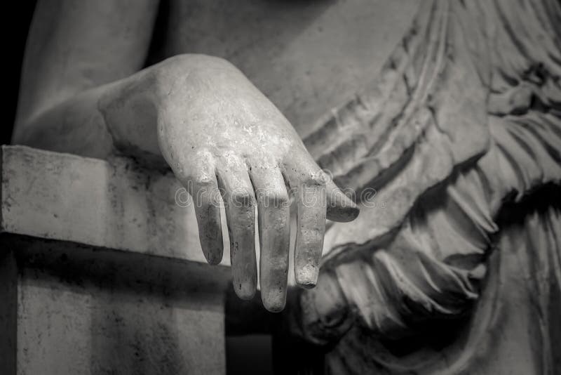 Stone Statue Detail of Human Hand Stock Photo - Image of architecture ...