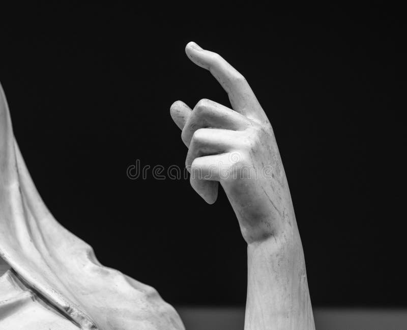 Stone Statue Detail of Human Hand Stock Image - Image of closeup, light ...