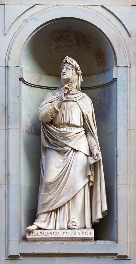 Stone Statue of Francesco Petrarca Stock Photo - Image of human ...