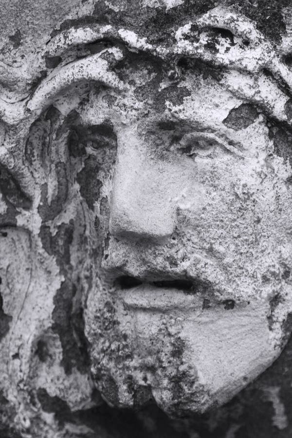 Stone Statue Jesus Christ Fragment Stock Image - Image of portrait ...