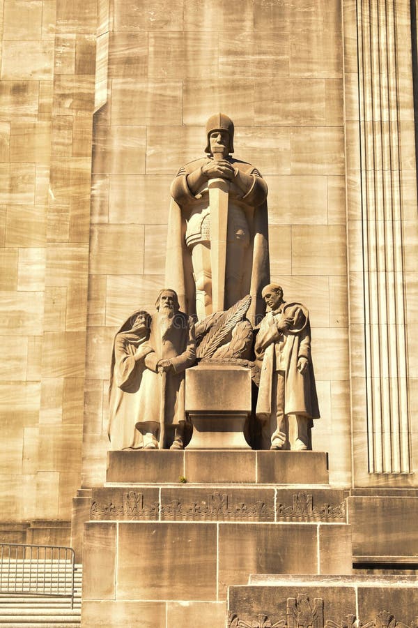 Stone Statue of Knight and Sword Stock Photo - Image of history, temple ...