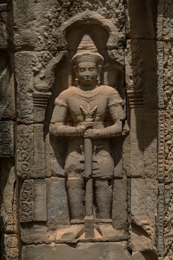 Stone Statue of Man in Wall Alcove Stock Image - Image of travel ...
