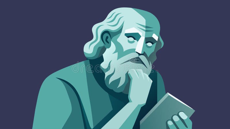 A Stone Statue of a Philosopher with a Furrowed Brow Deep in Thought ...