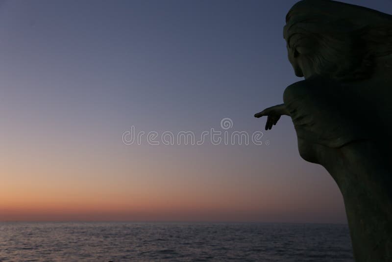 Statue Man Pointing the Way in Myanmar Stock Photo - Image of gold ...