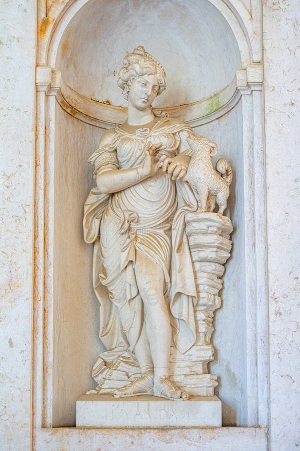 Stone Statue Representing Humanity Inside the Ajuda Palace in Lisbon ...