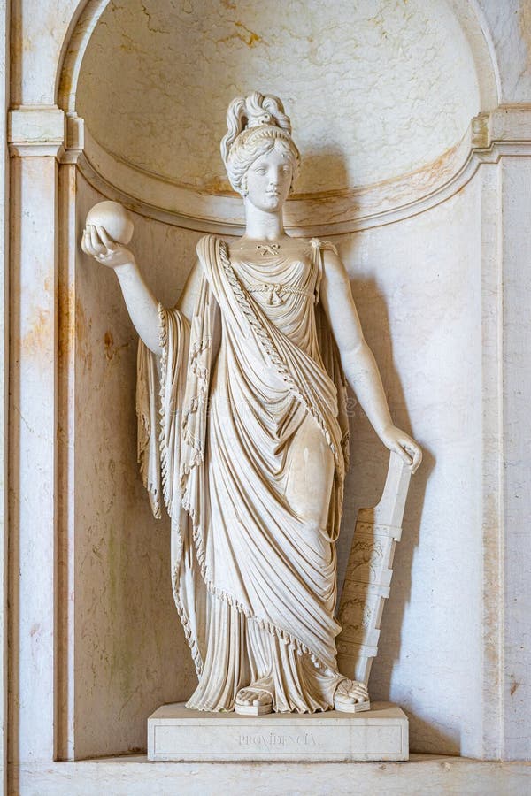 Stone Statue Representing Providence Inside the Ajuda Palace in Lisbon ...