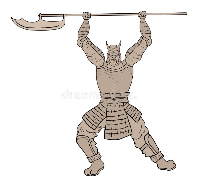 Stone statue samurai stock vector. Illustration of peace - 48818461