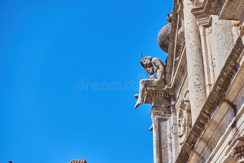 Stone Statue Sitting on Cathedral Facade Editorial Photography - Image ...