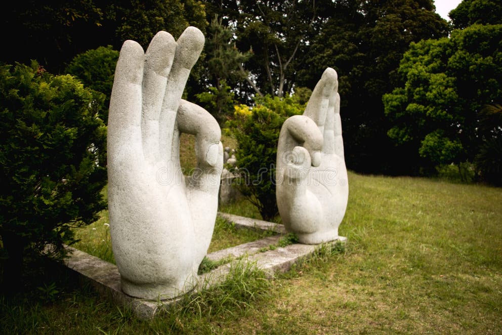 Statue of Hands in the Temple Stock Image - Image of white, temple ...