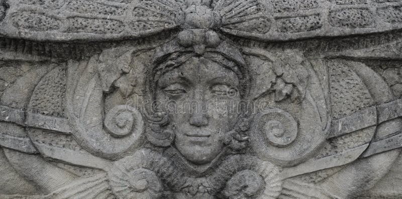 Stone Statue of a Woman Face Stock Photo - Image of beauty, figure ...