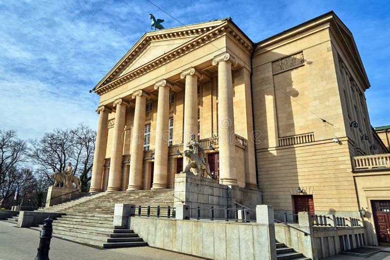 Facade of a Opera House at Night Stock Image - Image of lighting ...