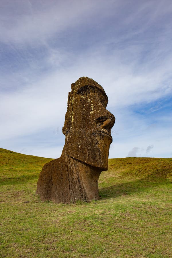 Stone Statues Moai on Easter Island Rapa Nui Stock Image - Image of ...