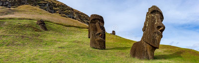 Stone Statues Moai on Easter Island Rapa Nui Stock Photo - Image of ...