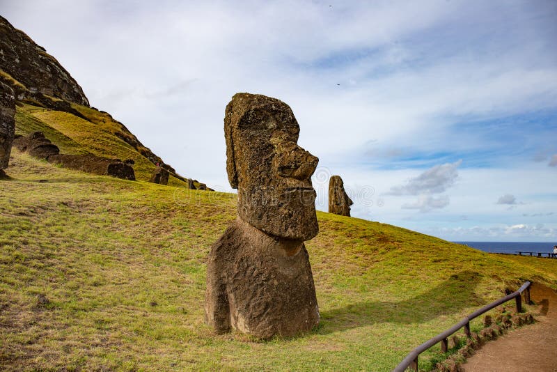 Stone Statues Moai on Easter Island Rapa Nui Stock Image - Image of ...
