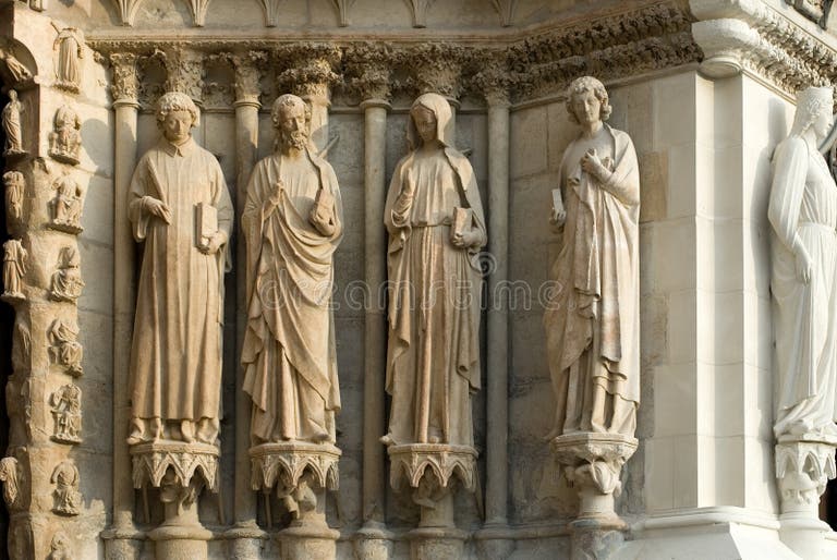 Stone Statues, Reims Cathedral, Stock Photo - Image of history ...