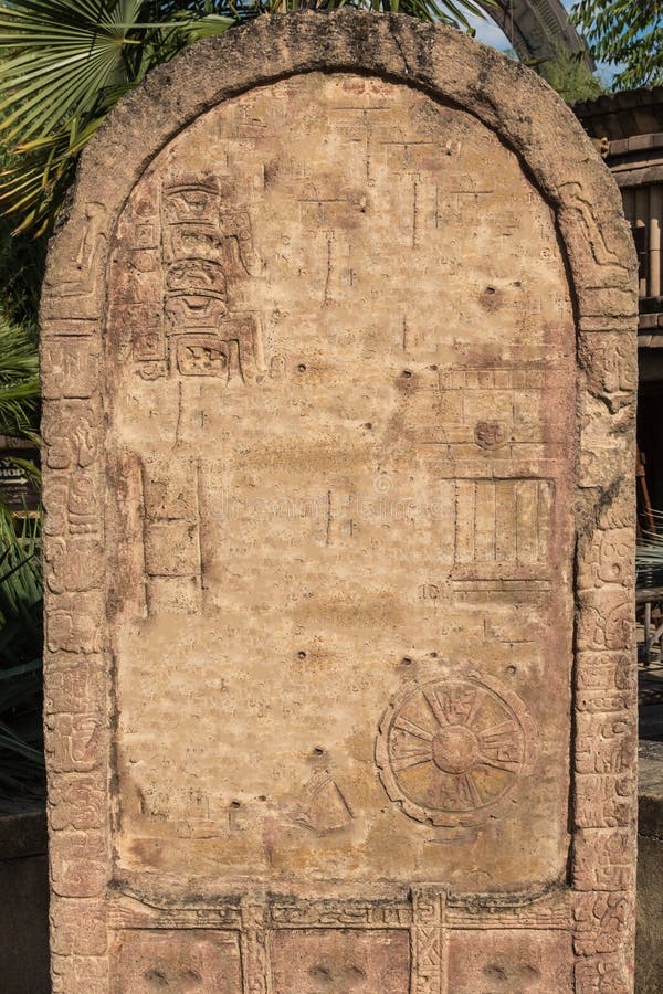 Stone Stele Inside a Park in Italy Stock Image - Image of etching ...
