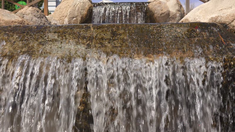Stone Steps Flowing with Water, Creating a Beautiful Waterfall Stock ...