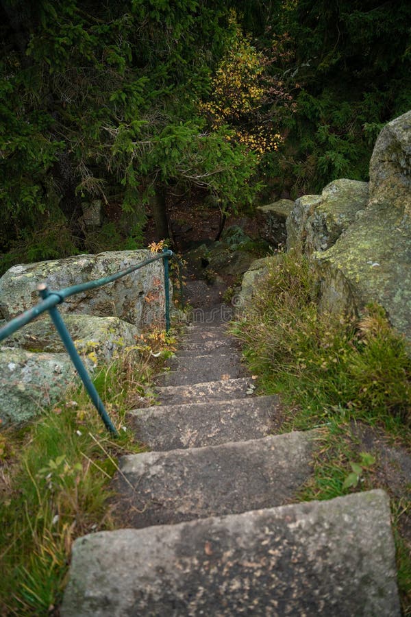 Stone Steps on a Hiking Trail in the Mountains Stock Image - Image of ...