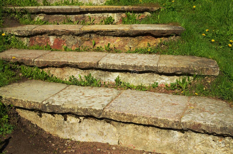 Stone steps on the hill. stock image. Image of park, road - 94253809