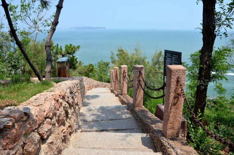The Stone Steps Leading To the Blue Sea Stock Image - Image of dynasty ...