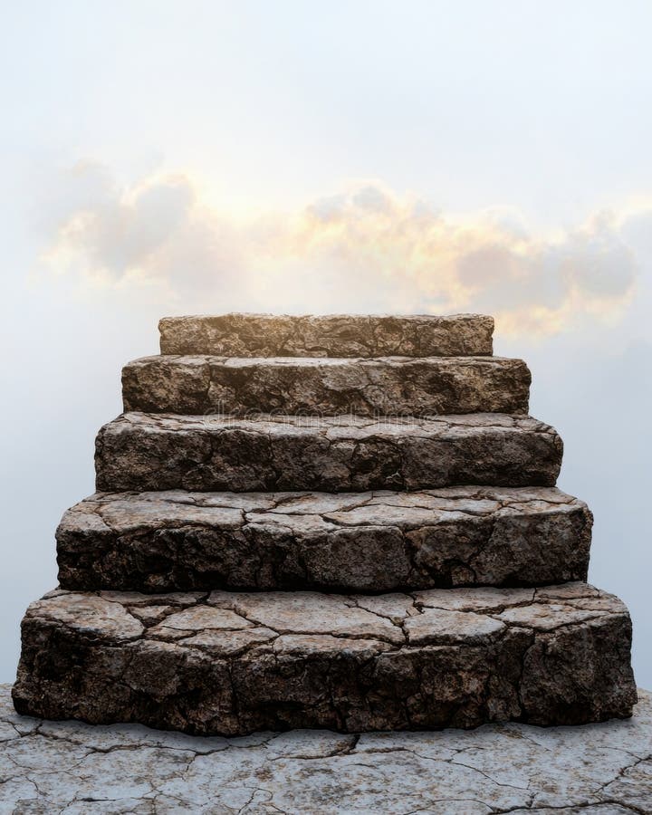 Stone Steps Leading To a Bright Sky. Stock Illustration - Illustration ...