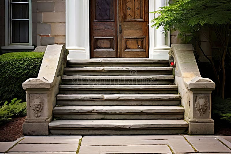 Stone Steps Stone Steps Leading To a Door with Welcome Carved in Stock ...