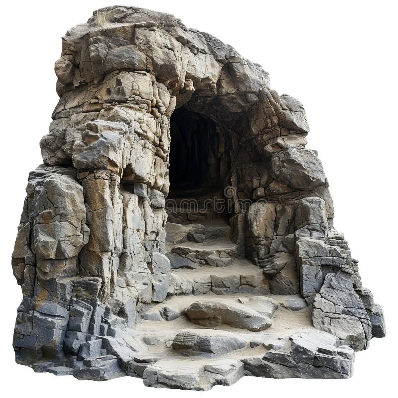 Stone Steps Leading Up into a Dark Cave Opening Stock Photo - Image of ...