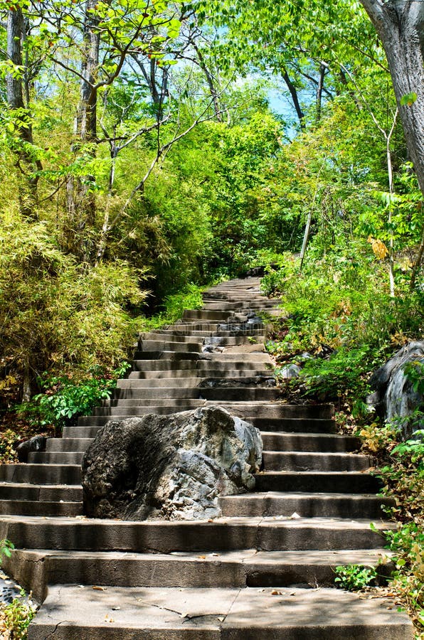 Stone Steps Leading Up Hill Stock Image - Image of luminosity, ascend ...