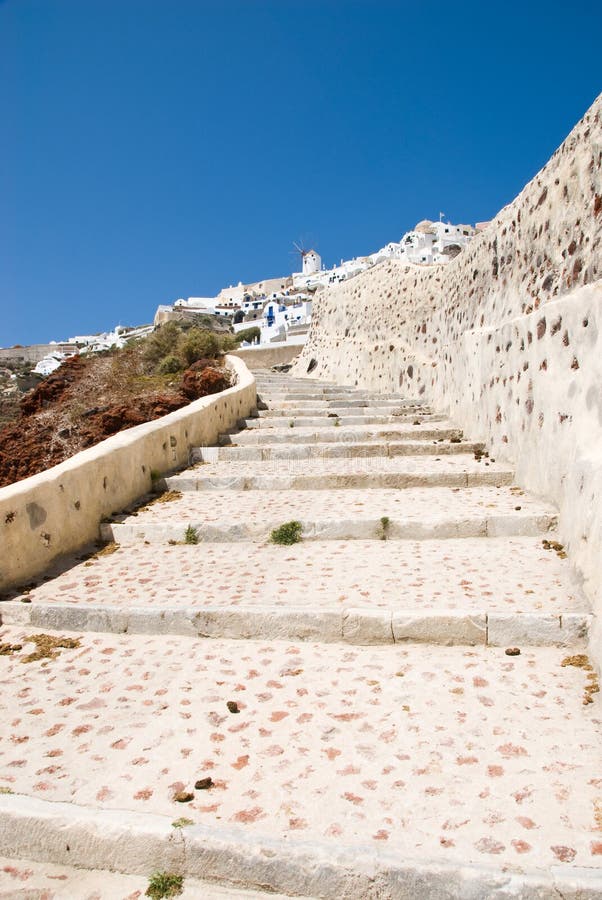 Stone Steps Leading Up To Oia, Greece Editorial Photo - Image of ...