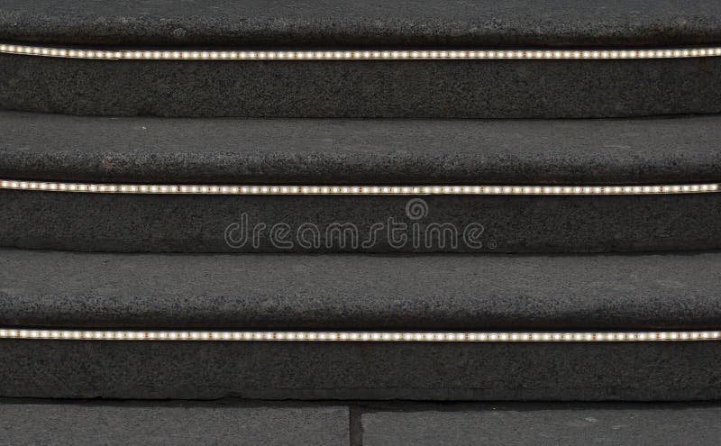 Stone Steps with Luminous Strips Stock Image - Image of material ...