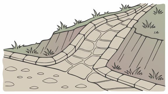 Stone Steps Path, Ancient Pathway and Historical Journey. Vector Design ...