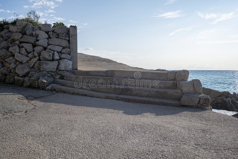 Stone Steps on the Seashore. Stock Image - Image of seafront, stair ...